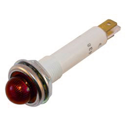 6091QM1-24V - LED Panel Mount Indicator Red .380" Hi-Dome 24V Tab ...