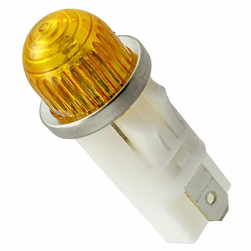 1092QA3-12V - LED Panel Mount Indicator Amber .500" Hi-Dome 12V Tab ...